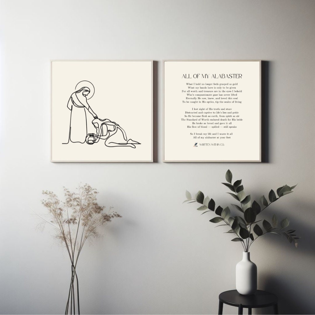Alabaster Bundle: Line Art Illustration Poem Print - Etsy