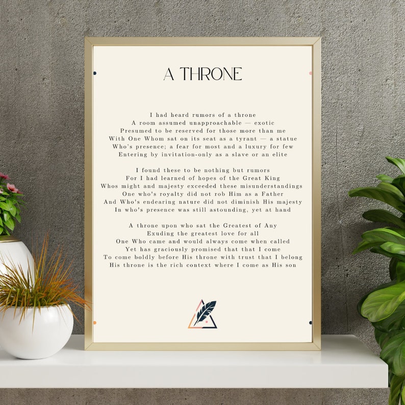 A Throne Christian Poem, Jesus & Scripture Inspired, Boho Minimalist ...