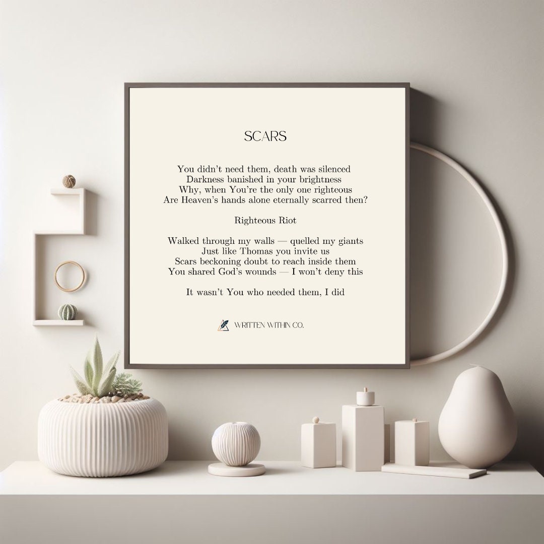 SCARS Jesus & Thomas Poem Print Modern Gospel Verse Boho Faith Inspired ...
