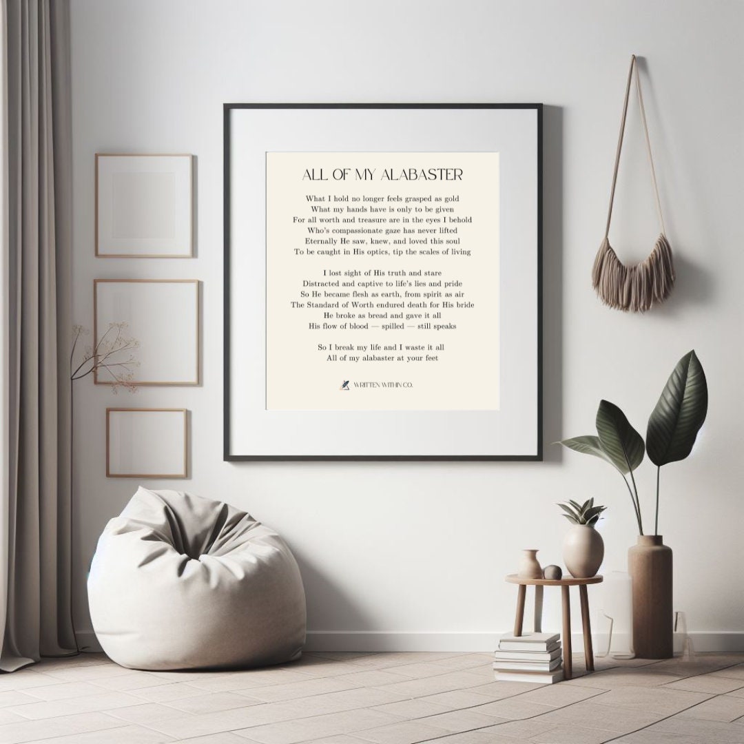 All of My Alabaster: Faith-inspired Poem Print Modern Christian Boho ...