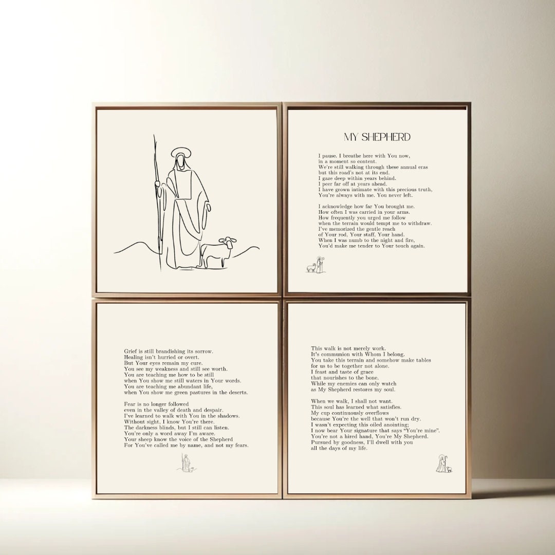 My Shepherd Psalm 23 Art & Poem Jesus Good Shepherd Christian Faith ...