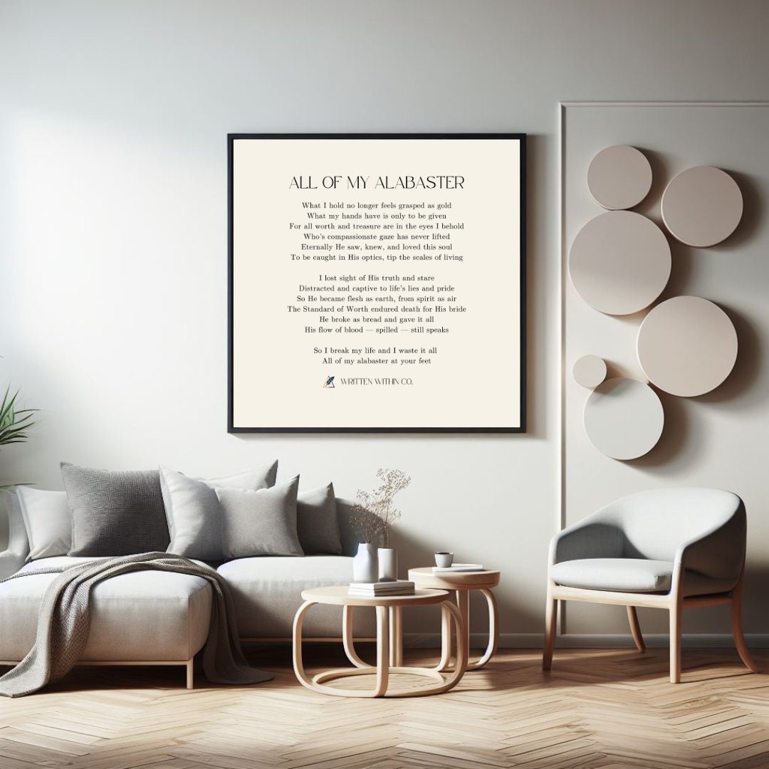 All of My Alabaster: Faith-inspired Poem Print Modern Christian Boho ...