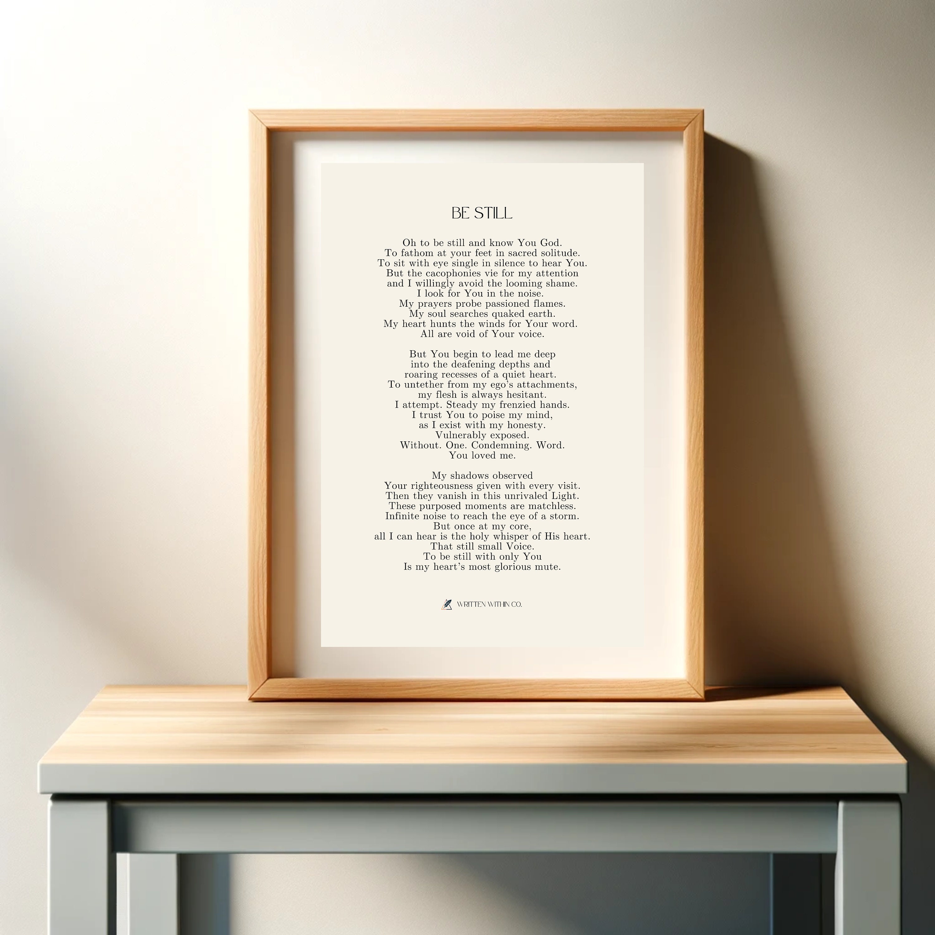 Be Still and Listen Poem Print Divine Whisper Gods Peace Christian ...