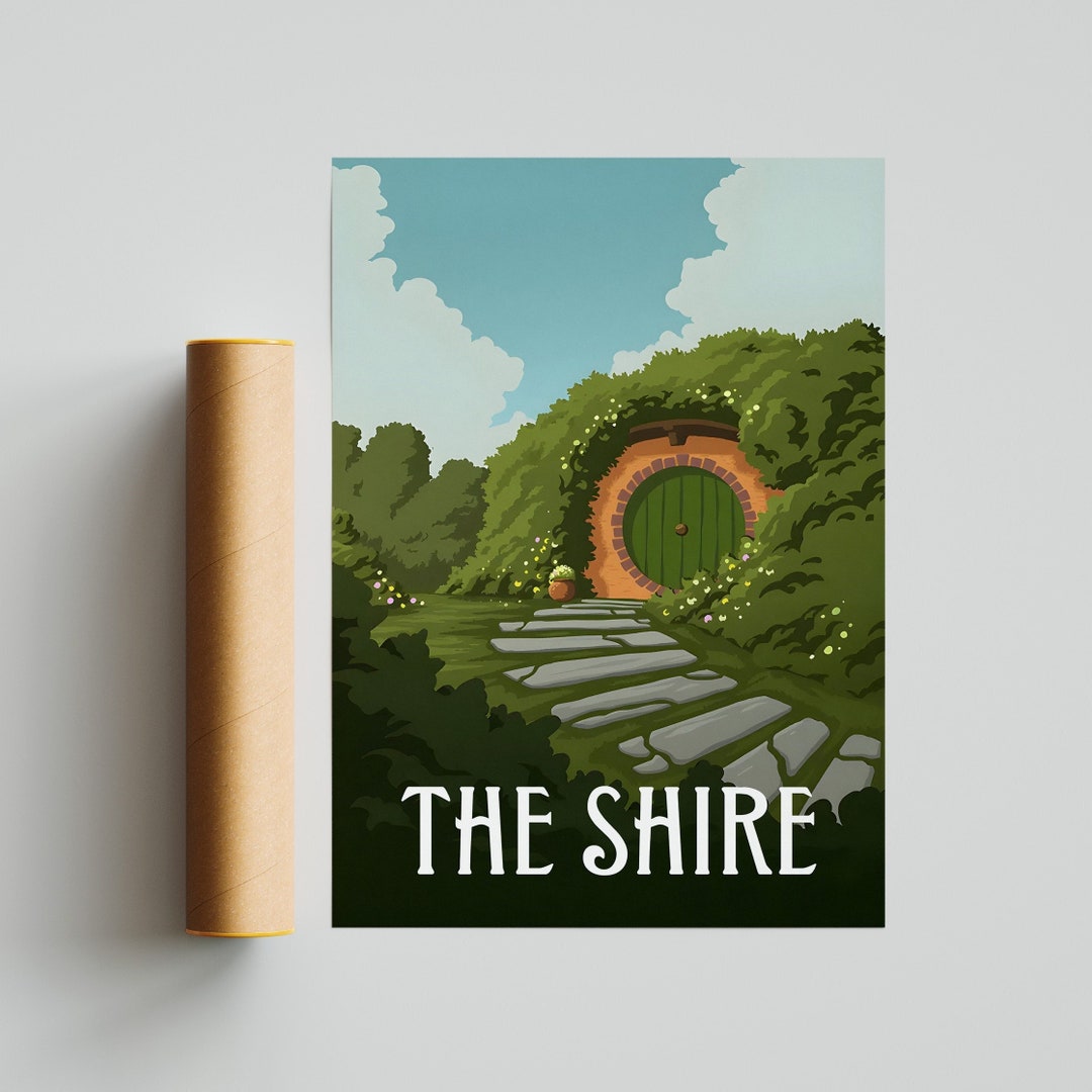 Lord of the Rings Poster LOTR the Shire Retro Travel Wall Art - Etsy