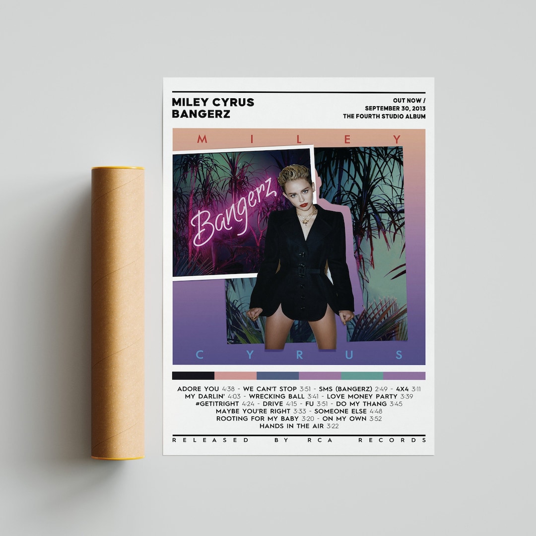 Miley Cyrus Bangerz Album Poster / Album Tracklist Poster / - Etsy