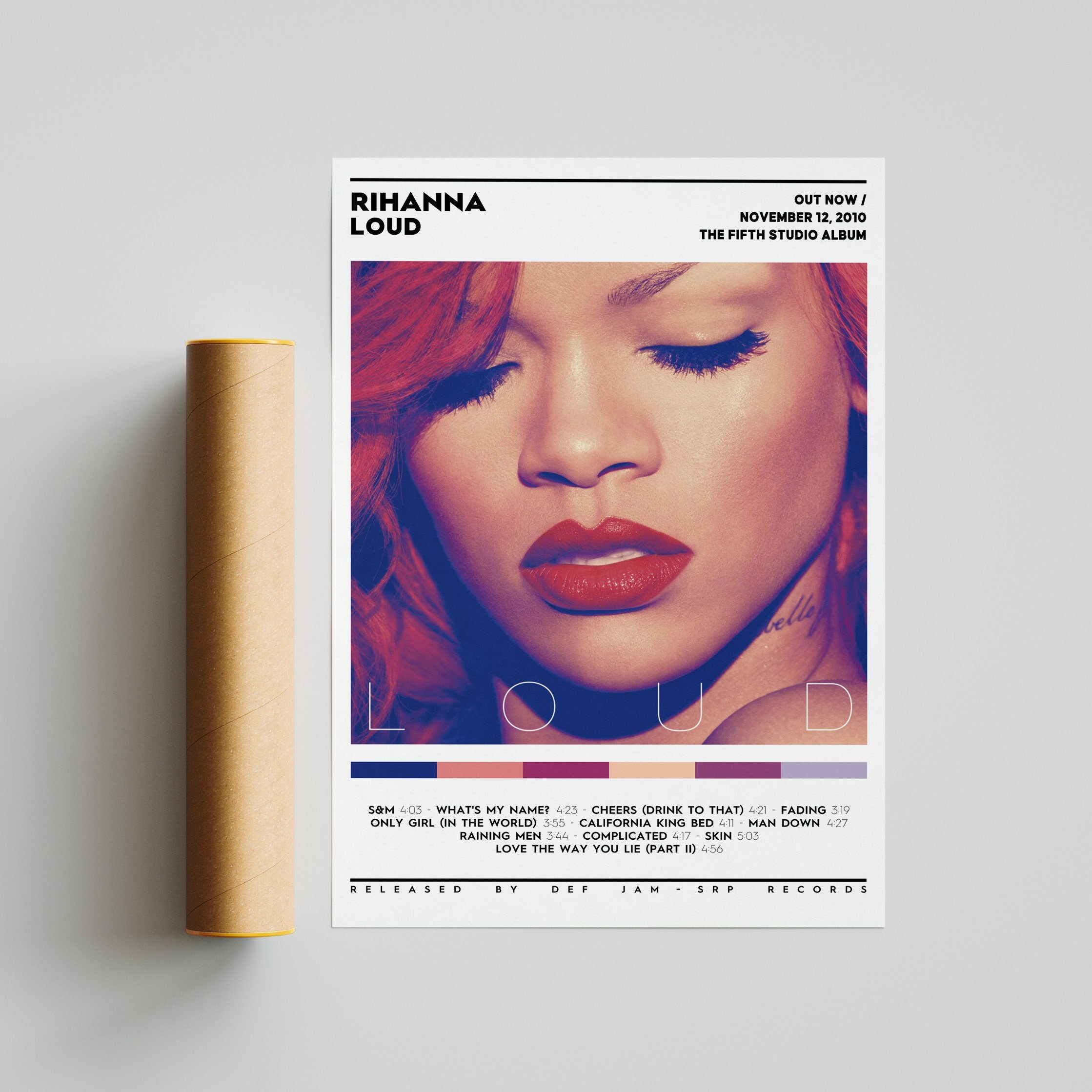 Rihanna Loud Album Cover Poster Tracklist Poster Room - Etsy
