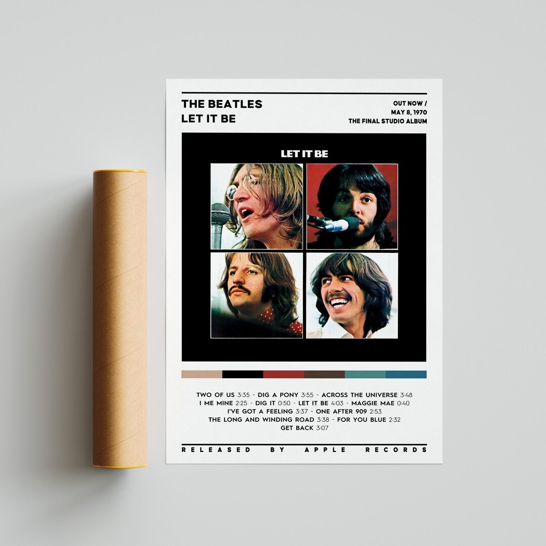 The Beatles Let It Be Album Poster / Album Tracklist Poster - Etsy
