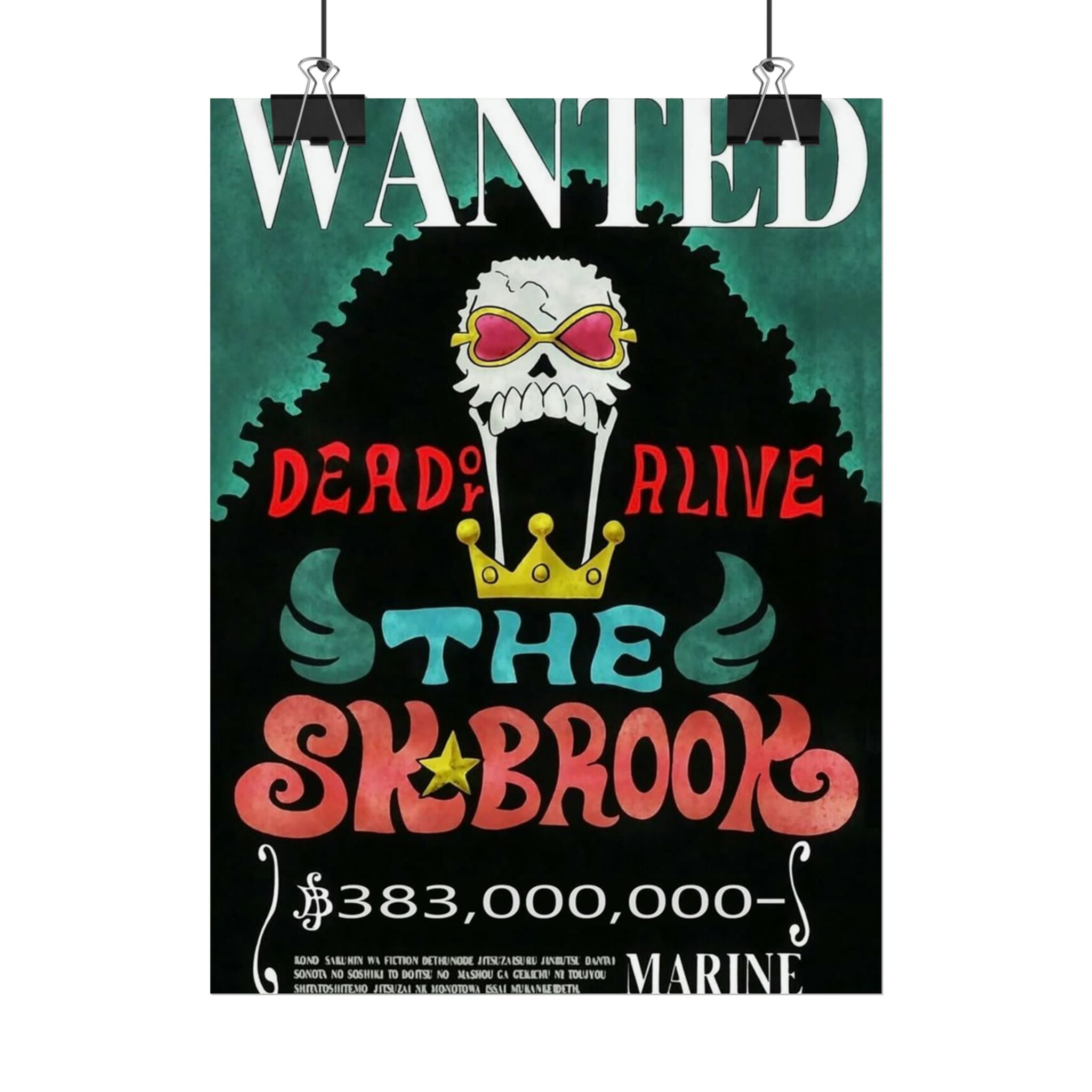 Soul King Brook One Piece Bounty Posters Room Art Wall Art - Etsy