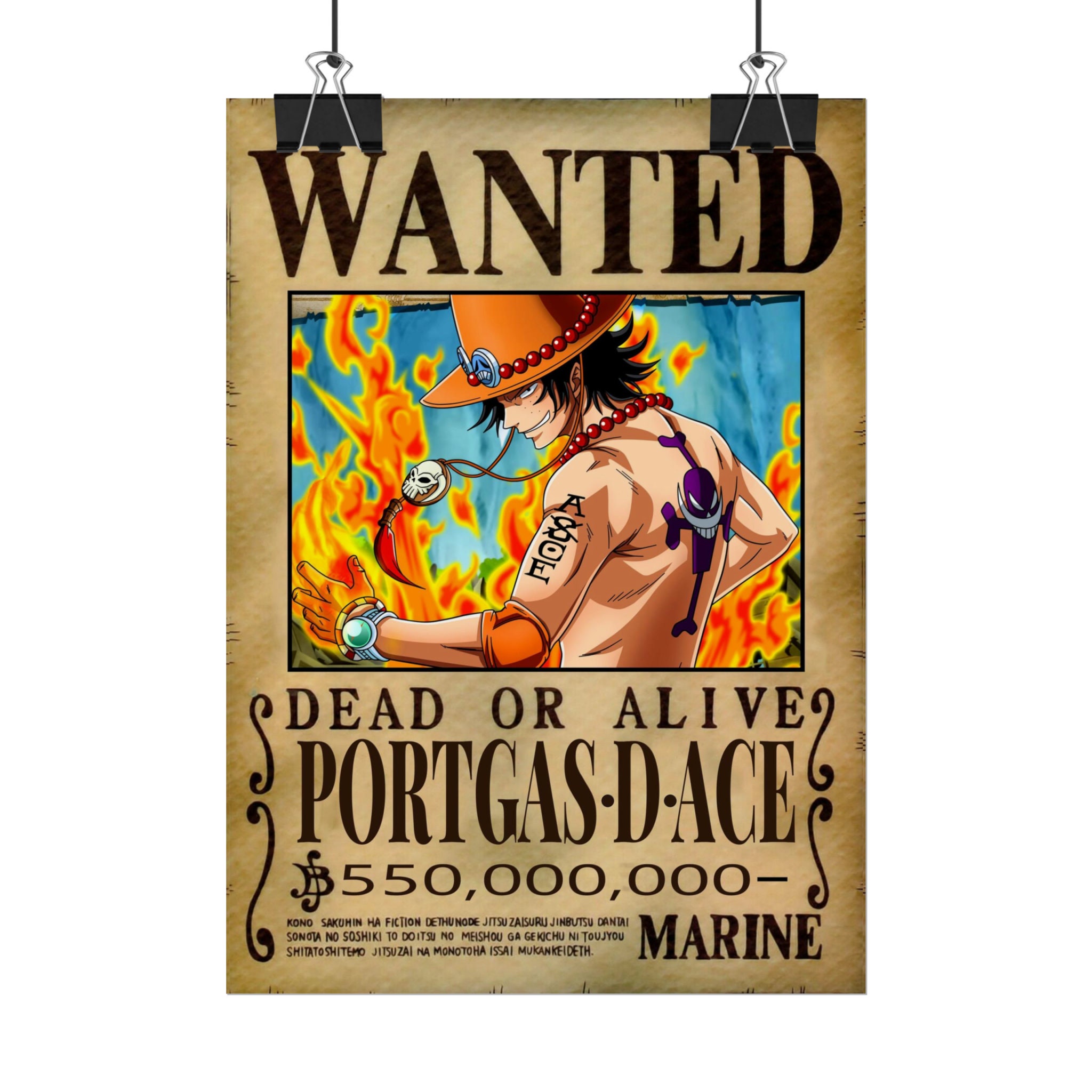 One Piece Ace Wanted Poster