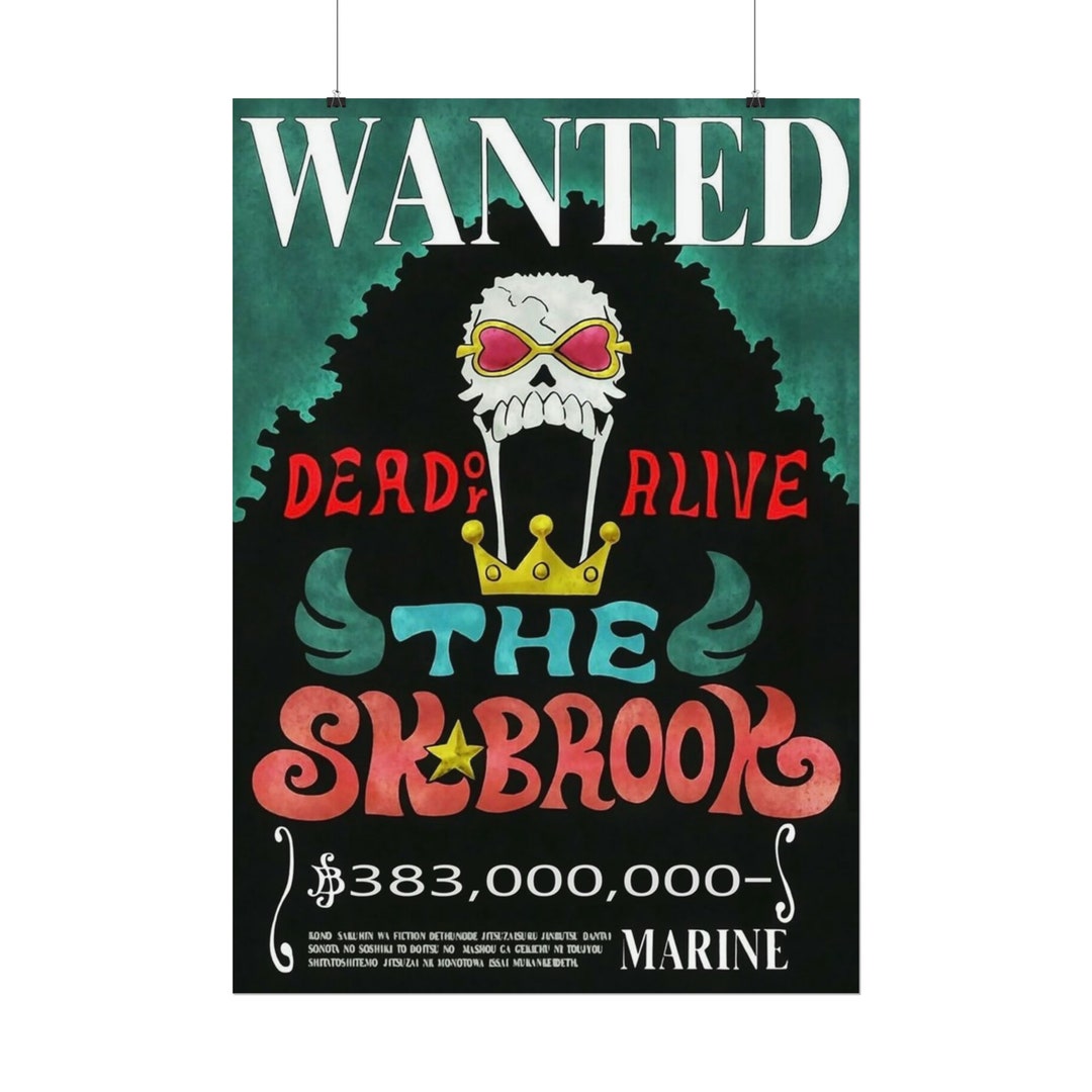 Soul King Brook One Piece Bounty Posters Room Art Wall Art - Etsy