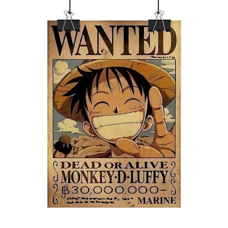 Monkey D Luffy Bounty One Piece Bounty Posters Room Art Wall Art - Etsy
