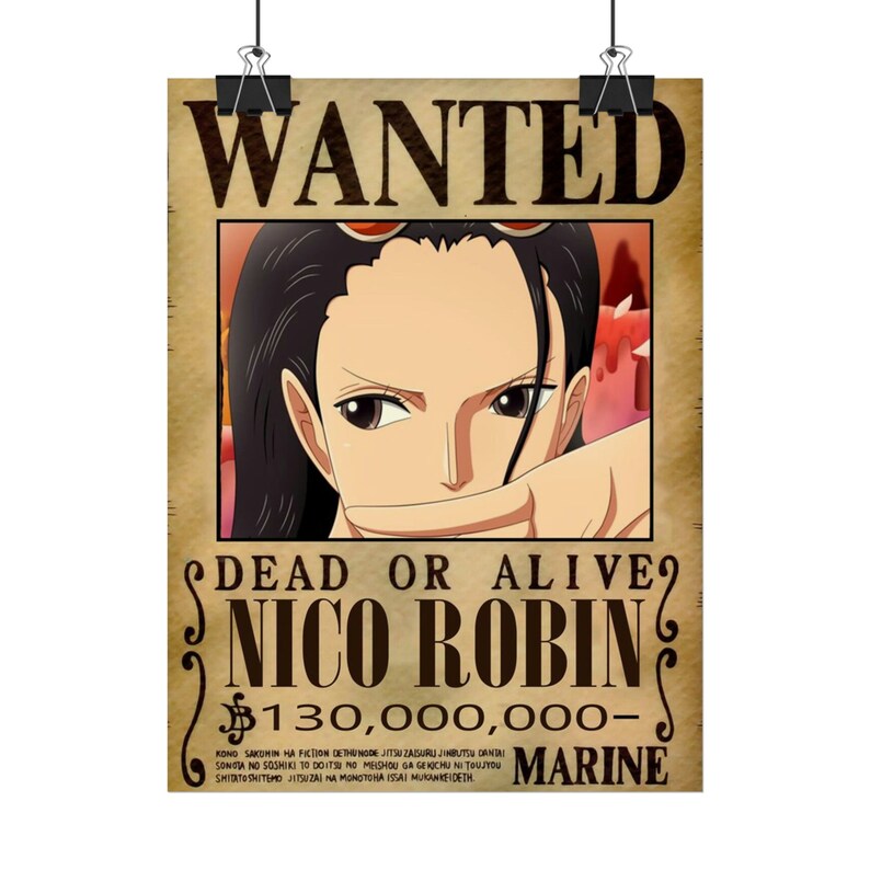 Nico Robin One Piece Bounty Posters Room Art Wall Art - Etsy