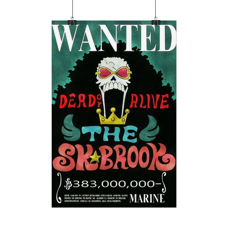 Soul King Brook One Piece Bounty Posters Room Art Wall Art - Etsy