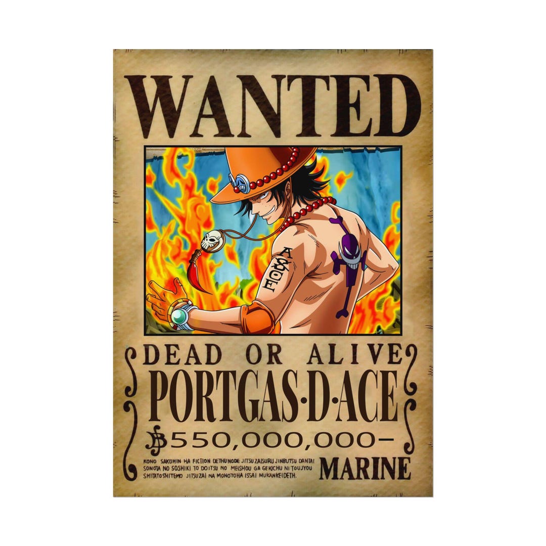 Portgas D Ace Bounty - One Piece Bounty Posters - Room Art - Wall Art ...
