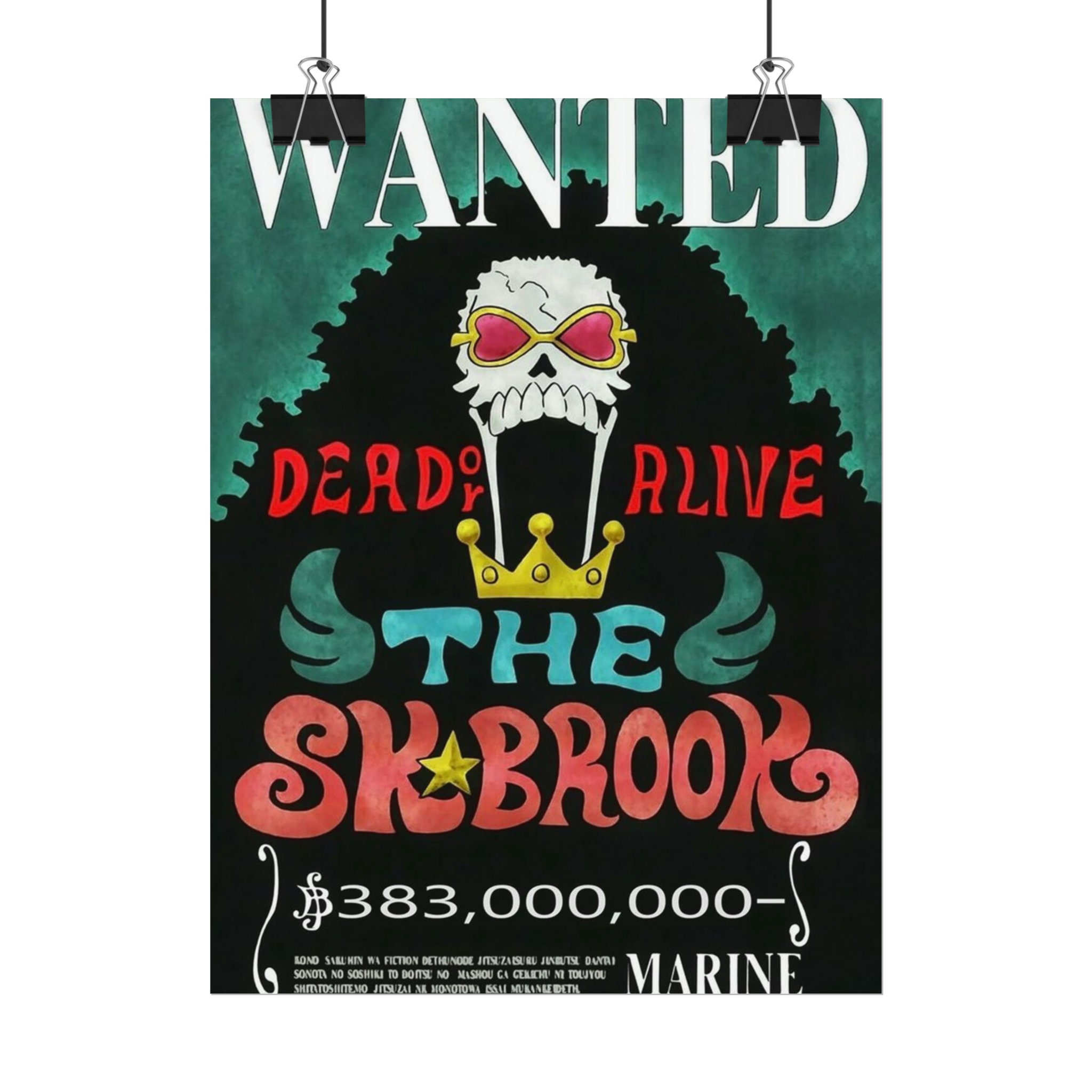 Soul King Brook One Piece Bounty Posters Room Art Wall Art - Etsy