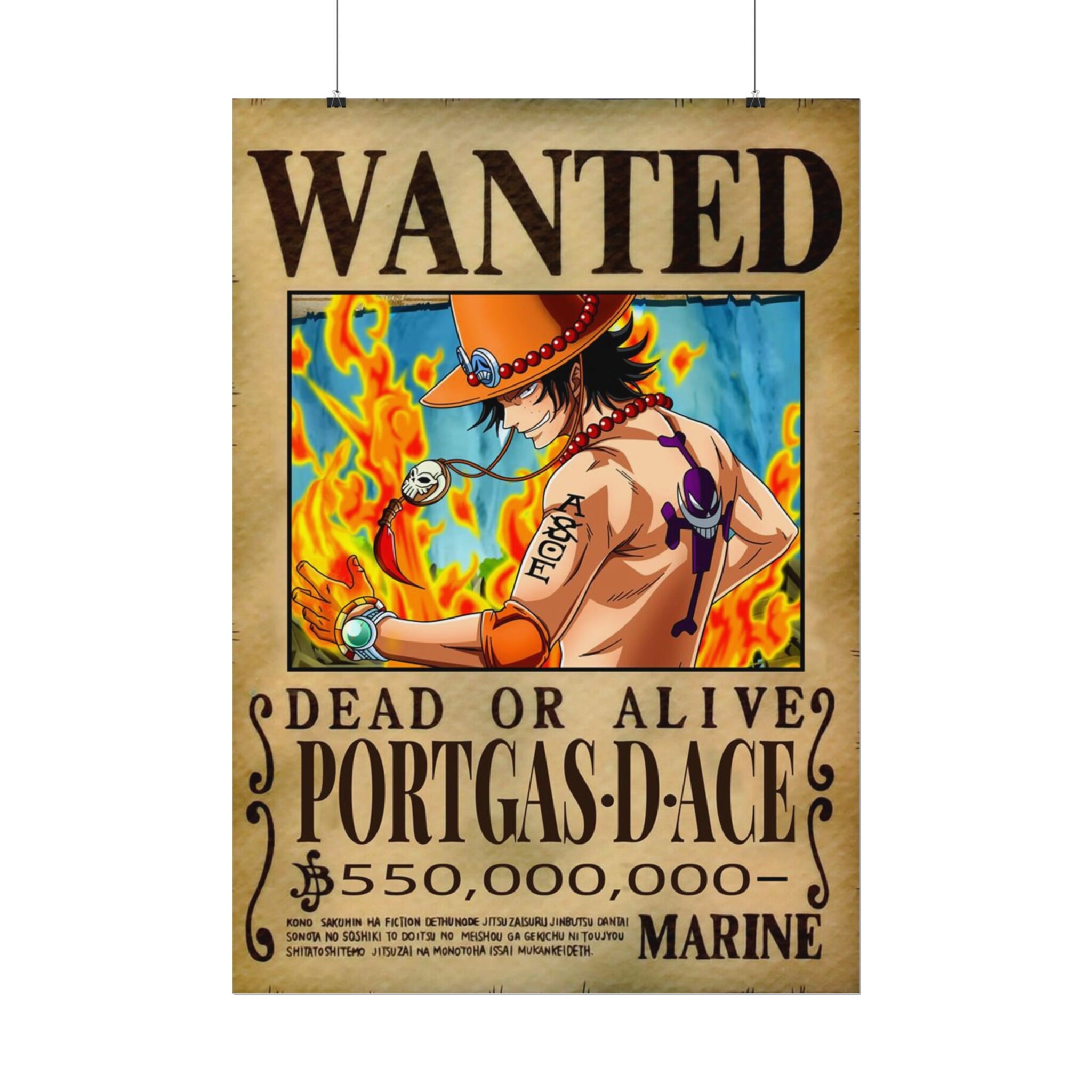 Portgas D Ace Bounty - One Piece Bounty Posters - Room Art - Wall Art ...