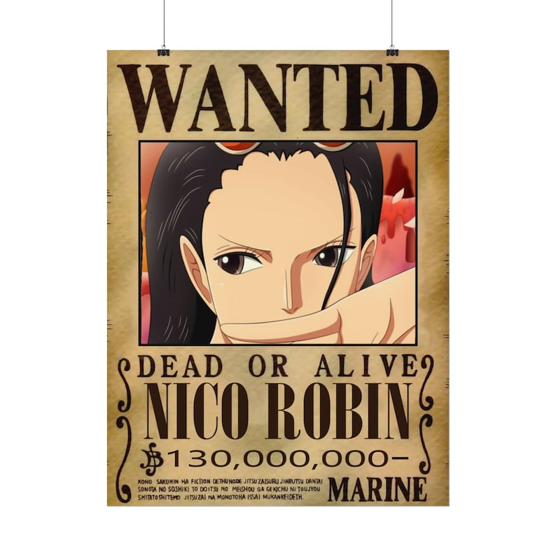 Nico Robin One Piece Bounty Posters Room Art Wall Art - Etsy Australia