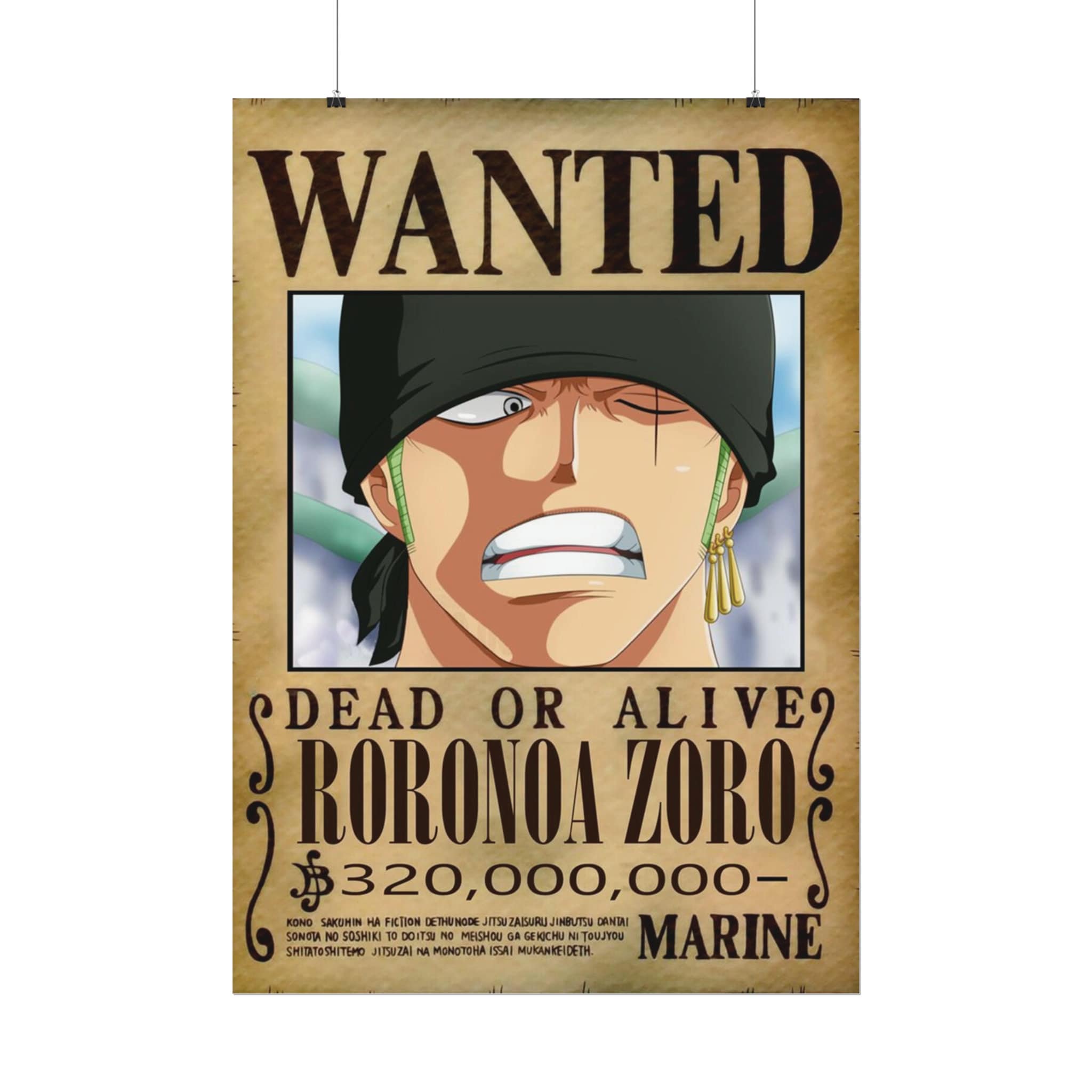 Roronoa Zoro Bounty - One Piece Bounty Posters - Room Art - Wall Art - Etsy