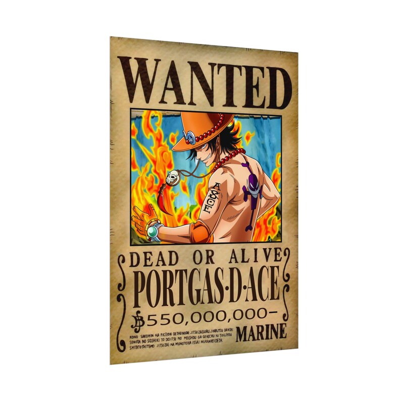 Portgas D Ace Bounty - One Piece Bounty Posters - Room Art - Wall Art ...