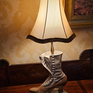Vintage Ceramic High Heel Victorian Boot Lamp Atlantic Mold Rare - Etsy