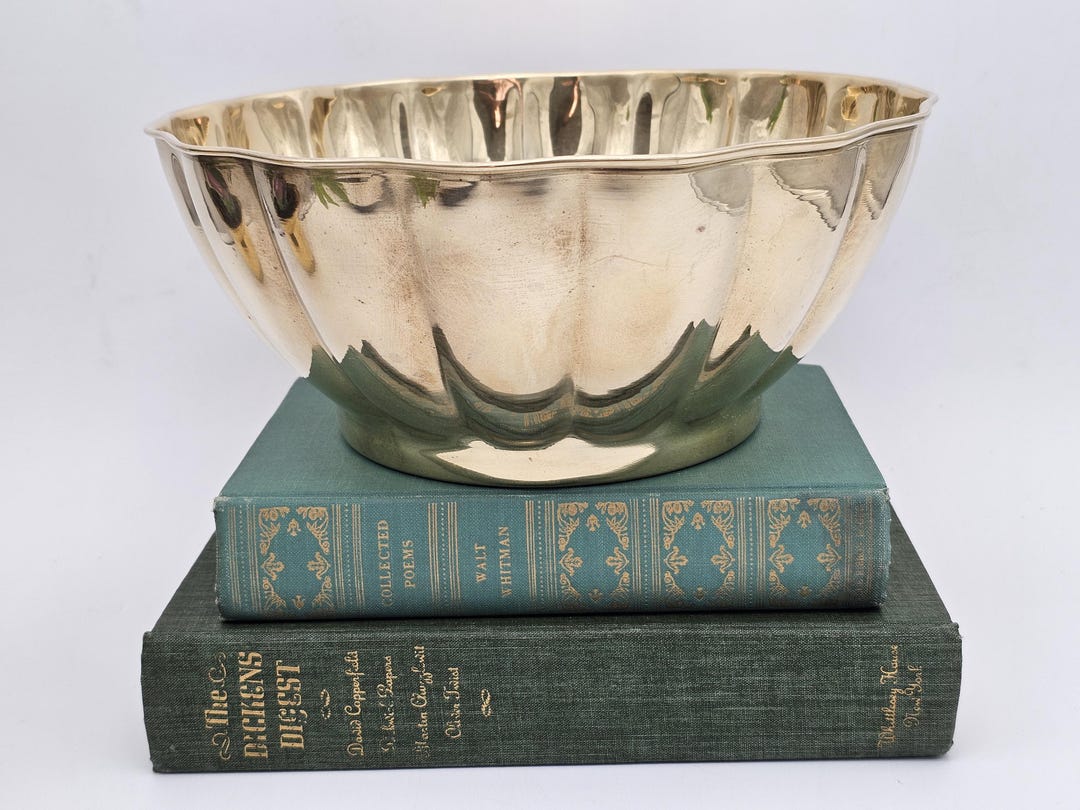 Vintage Brass Scalloped Bowl/cachepot/plant Pot/jardiniere - Etsy