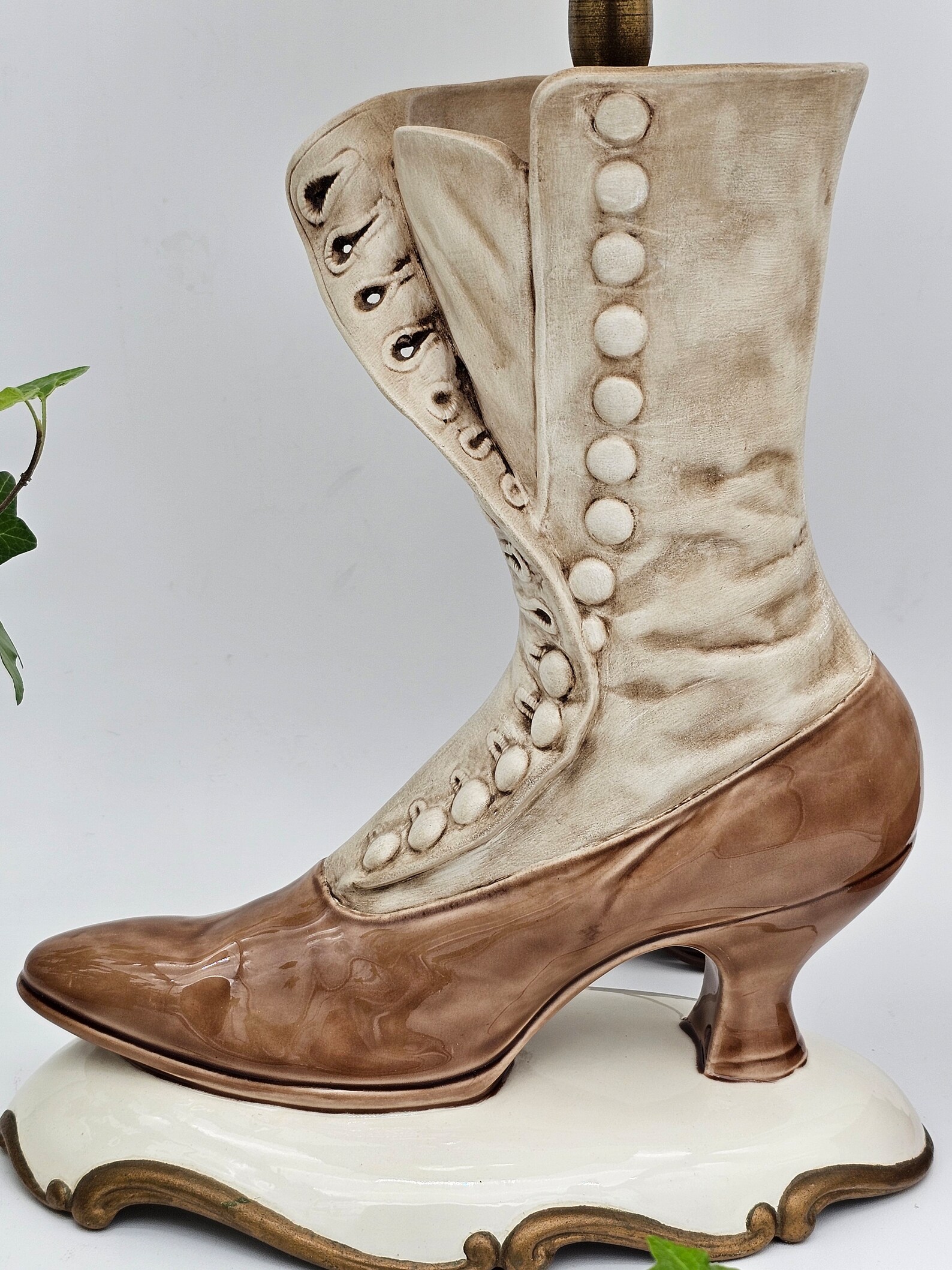 Vintage Ceramic High Heel Victorian Boot Lamp Atlantic Mold Rare - Etsy