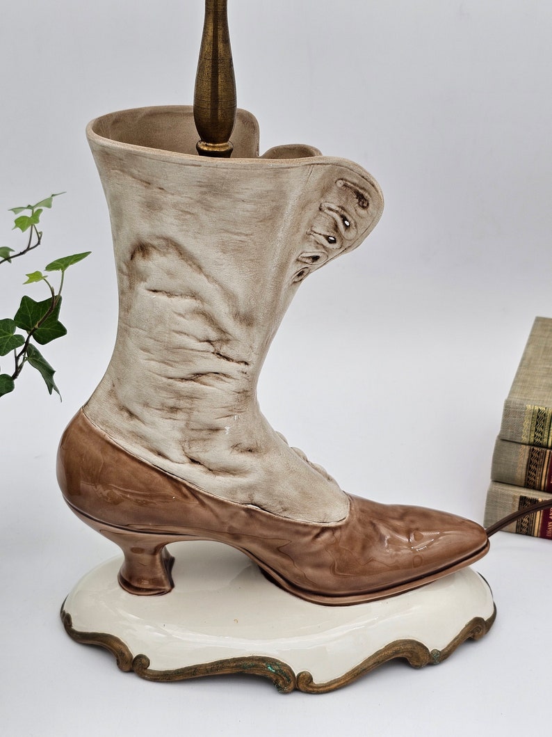 Vintage Ceramic High Heel Victorian Boot Lamp Atlantic Mold Rare - Etsy