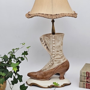 Vintage Ceramic High Heel Victorian Boot Lamp Atlantic Mold Rare - Etsy