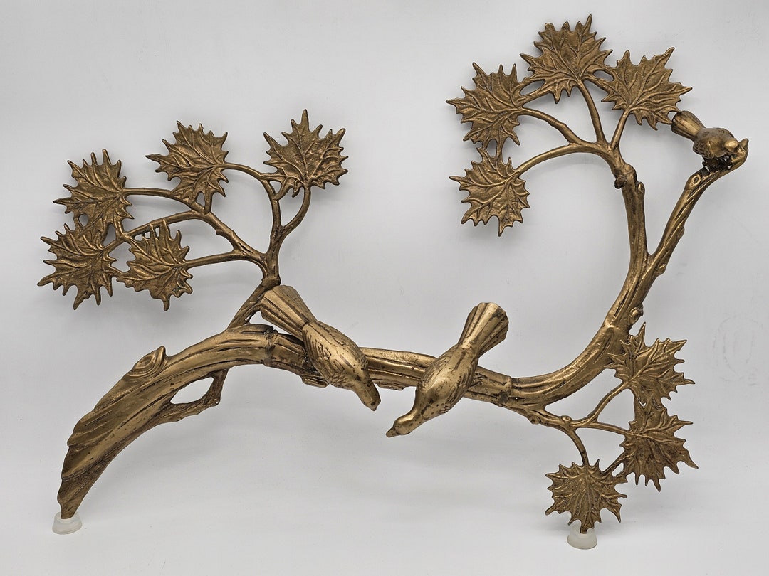 Vintage Solid Brass Cast Wall Sculpture Decor Birds on Branches - Etsy