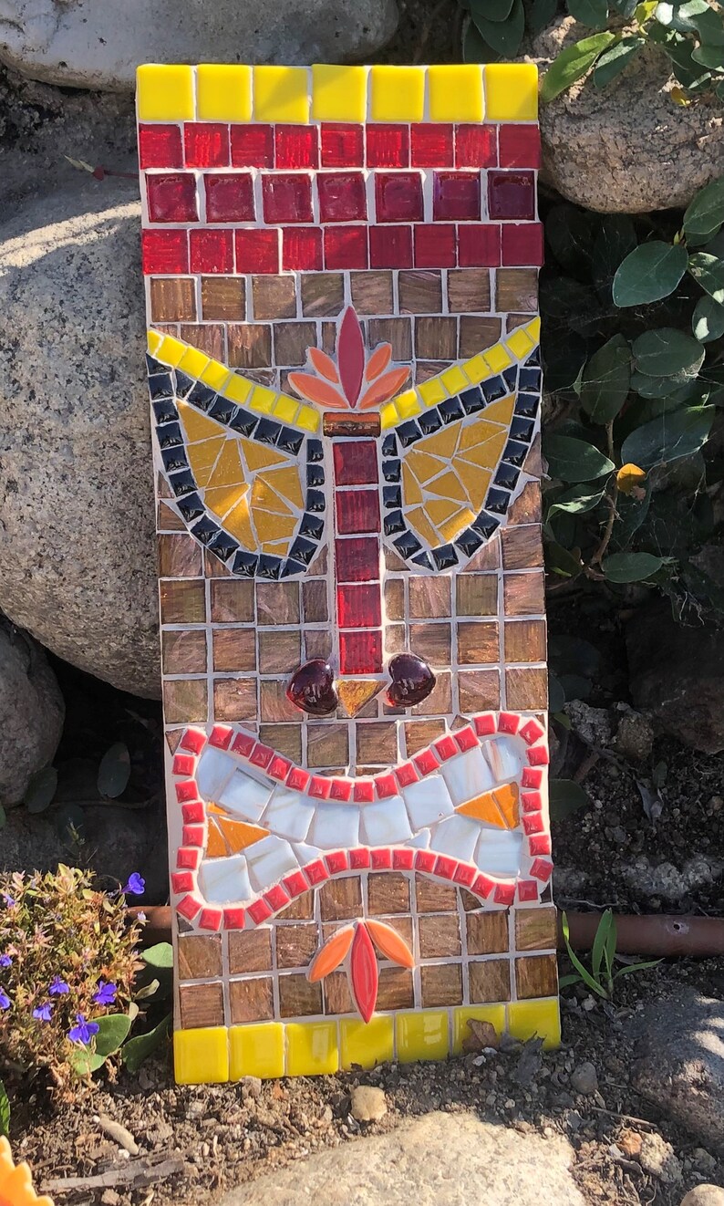 Mosaic Tiki - Ceramic Tile and Glass - Hand Made - Etsy