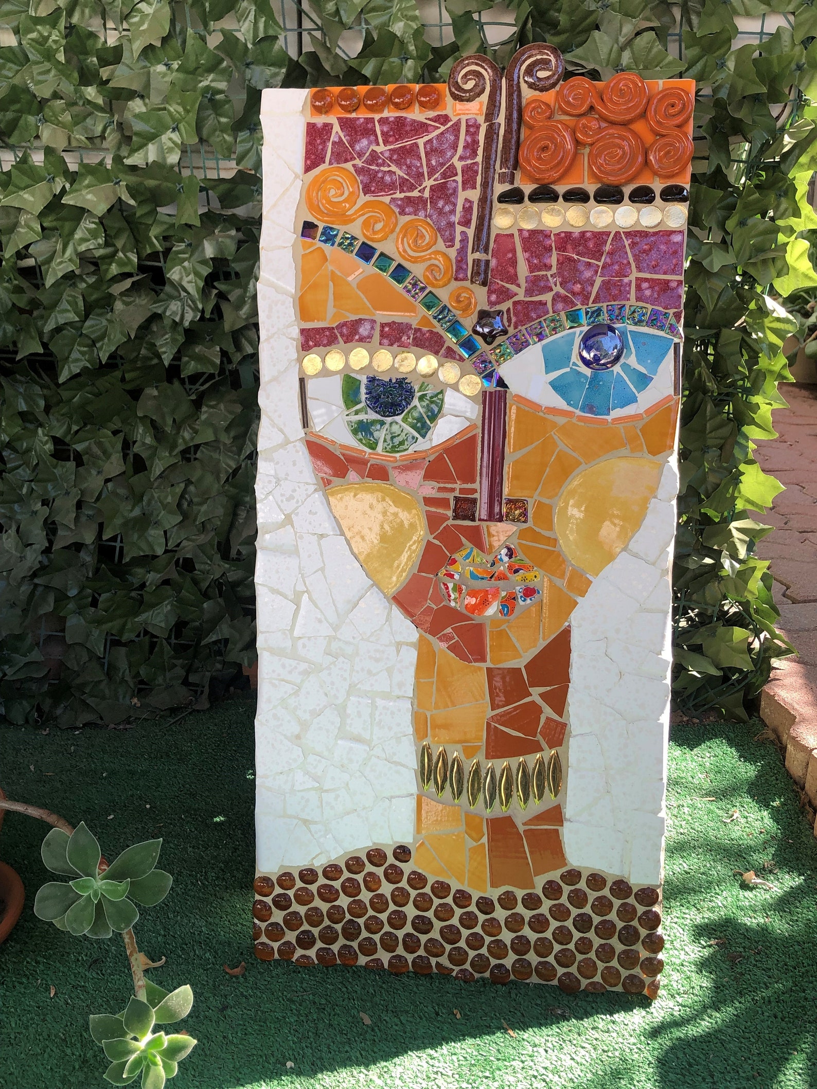Mosaic - Abstract Face - Cermaic Tile and Glass - Etsy