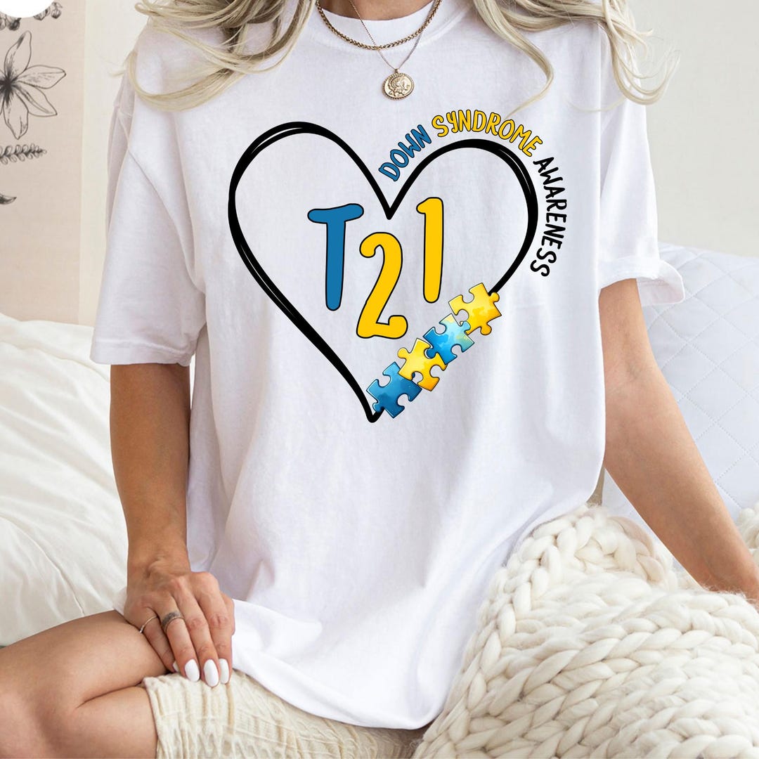 Down Syndrome Awareness Shirt, Trisomy 21 Shirt, T21 Heart Puzzle Tee ...