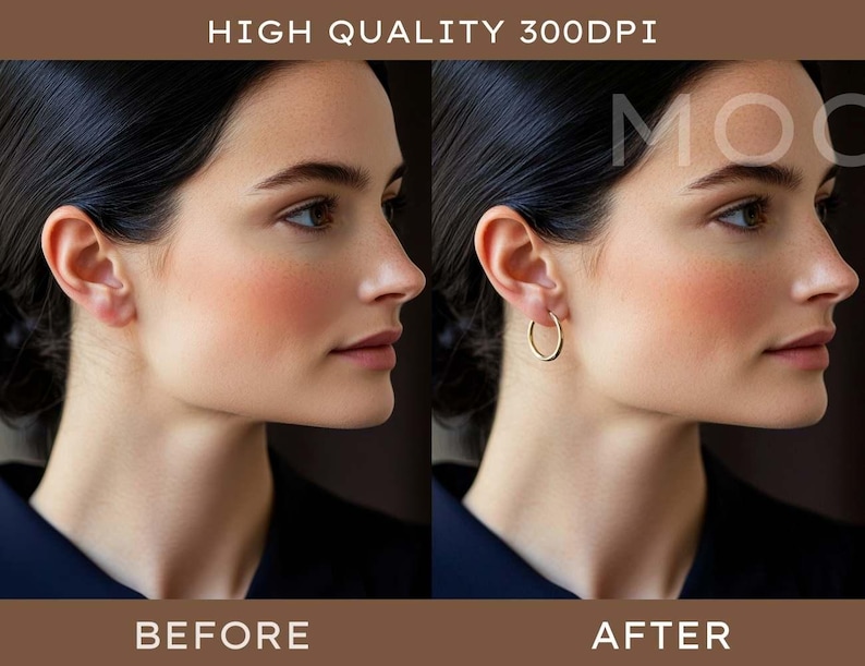 30 Earring Model Mockups Bundle, High-quality Jewelry Display ...