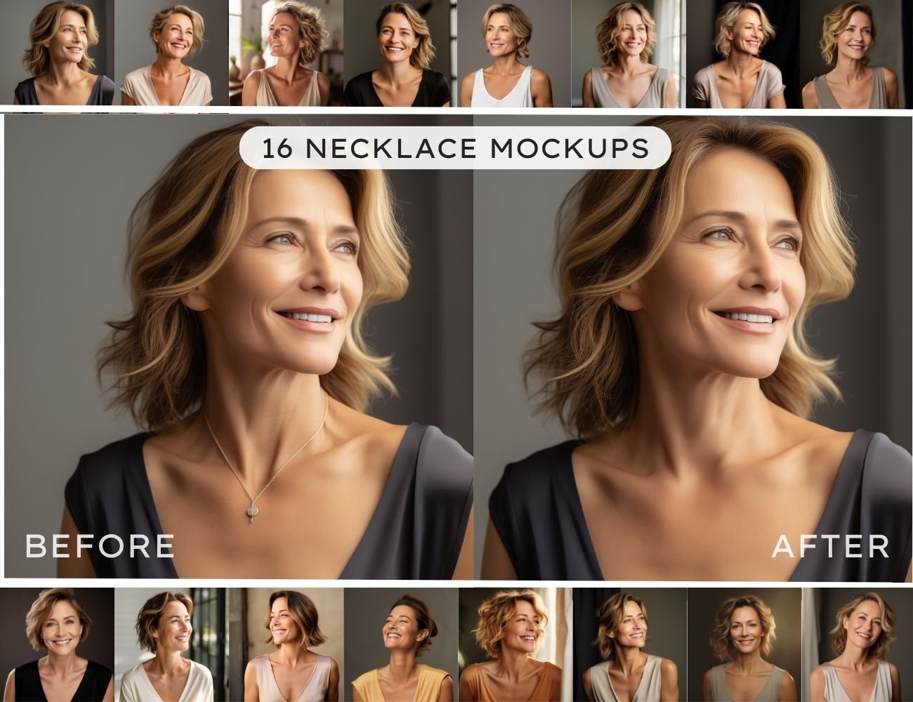 Necklace Mockups Bundle, Necklace Models, Jewelry Mockups, High Quality ...