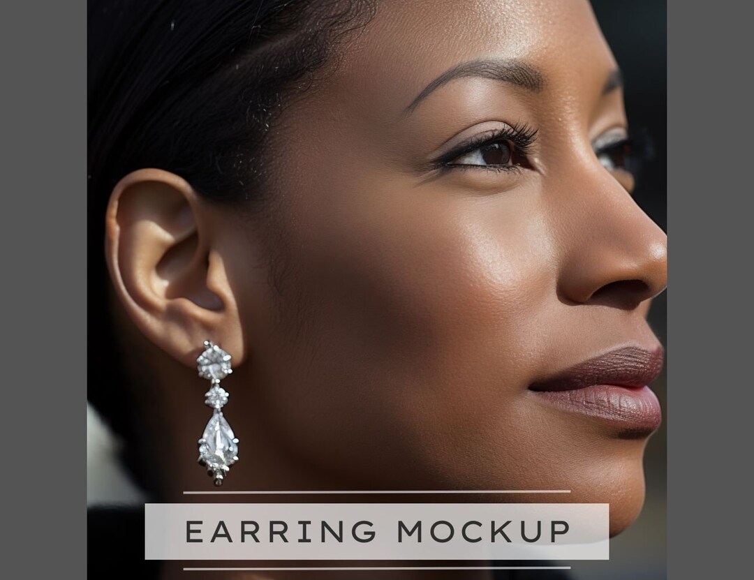 Earring Mockup, African American Jewelry Mockup, Earring Display Model ...