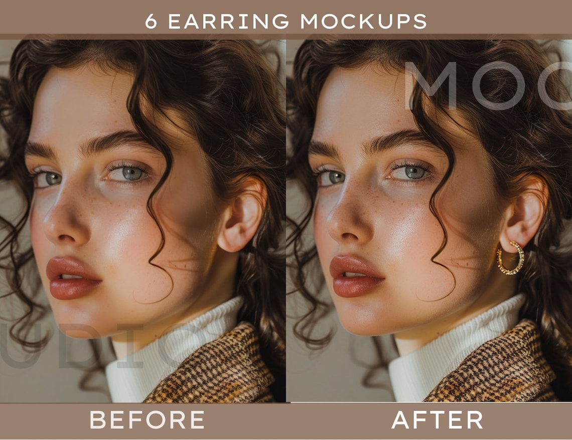 Earrings Bundle, Earring Jewellery Mockups, Earring Model, High Quality ...
