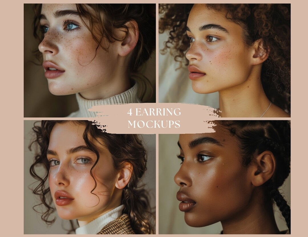 Earrings Bundle, Earring Jewellery Mockups, Earring Model, High Quality ...