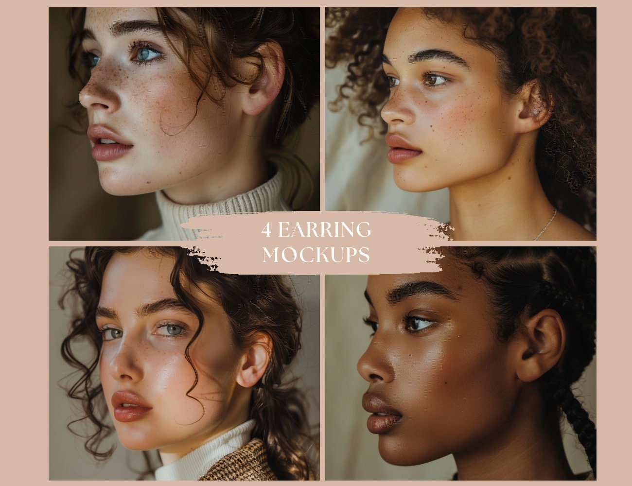 Earrings Bundle, Earring Jewellery Mockups, Earring Model, High Quality ...