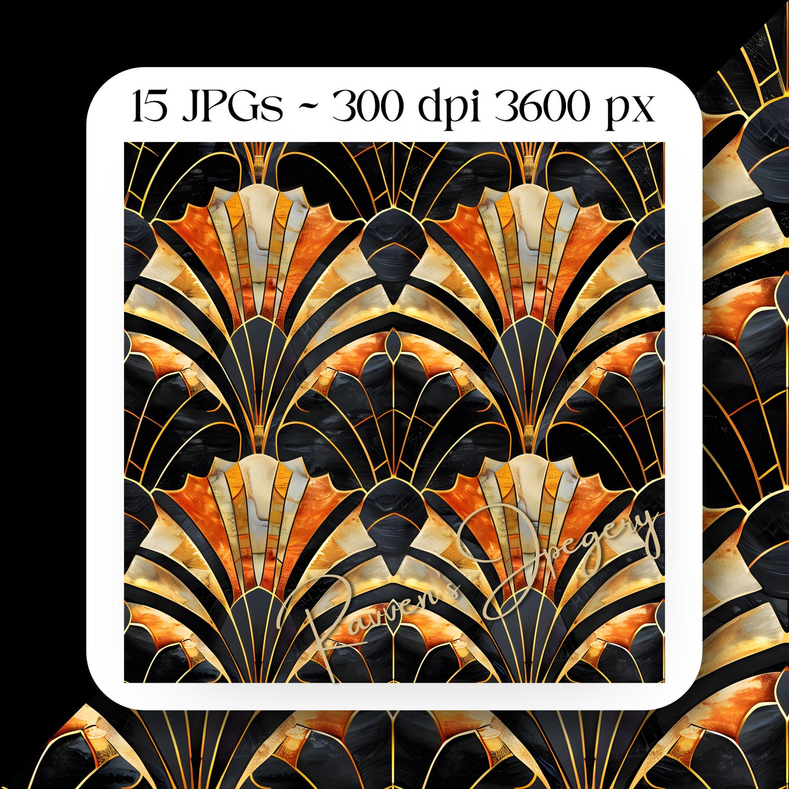 ART DECO Seamless Tile Digital Patterns JPG 12"x12" Digital Paper Art ...