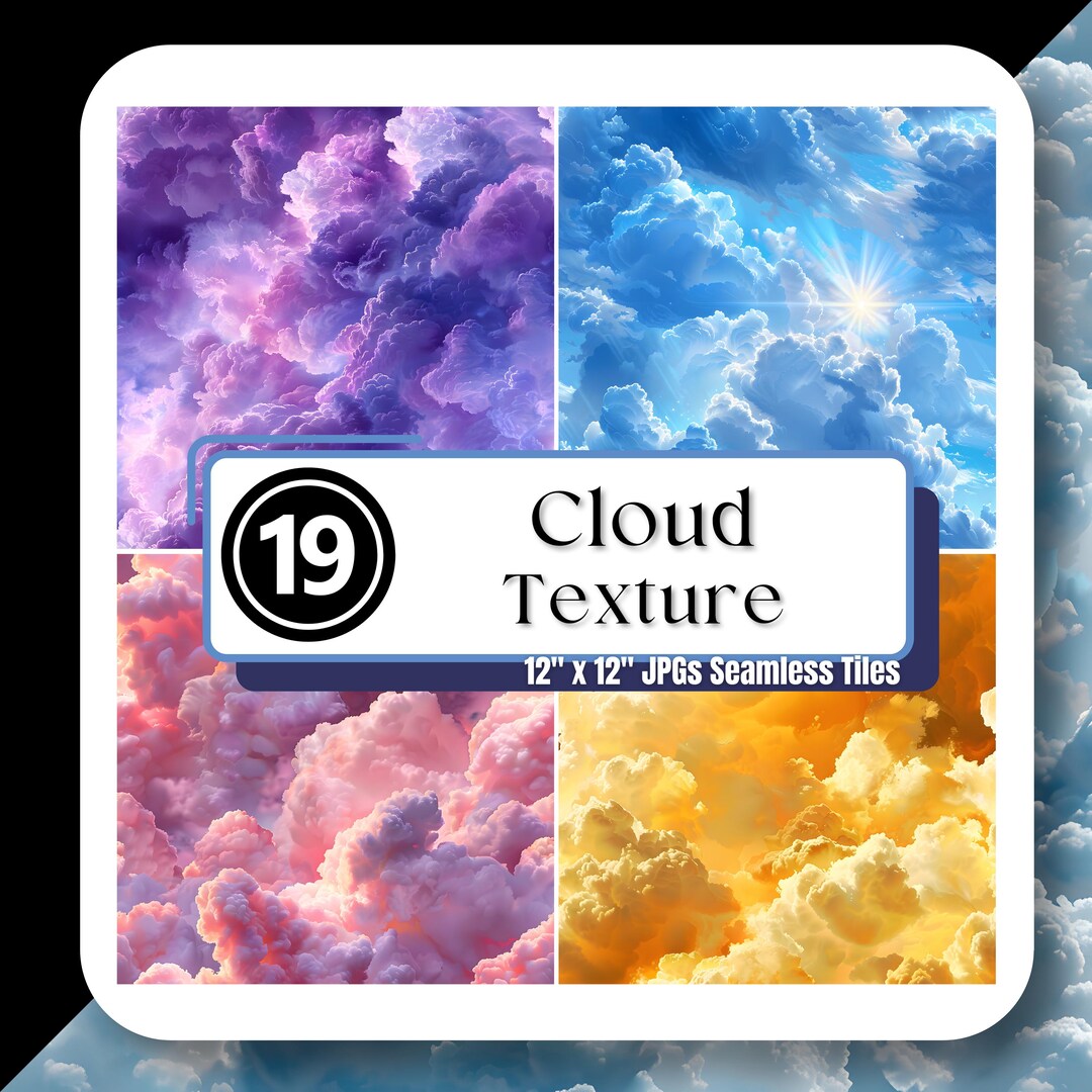 CLOUDS Texture Digital Paper Seamless Pattern JPG 12"x12" Blue Purple ...