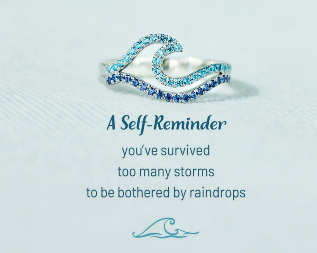 A Self-reminder Youve Survived Too Many Storms Minimalist Wave Ring ...