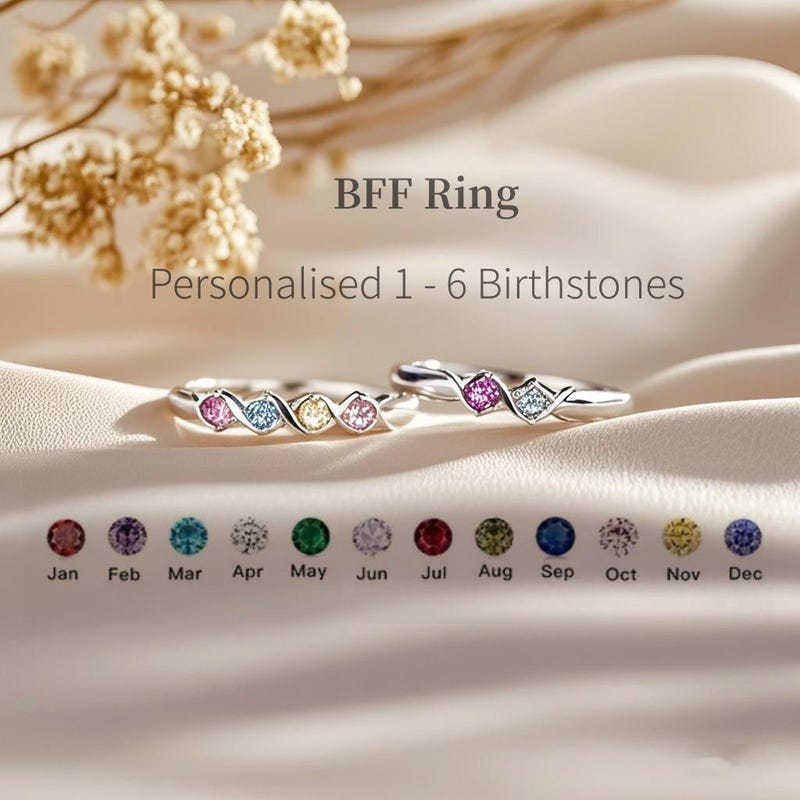 Birthstone Ring for Bff - Etsy