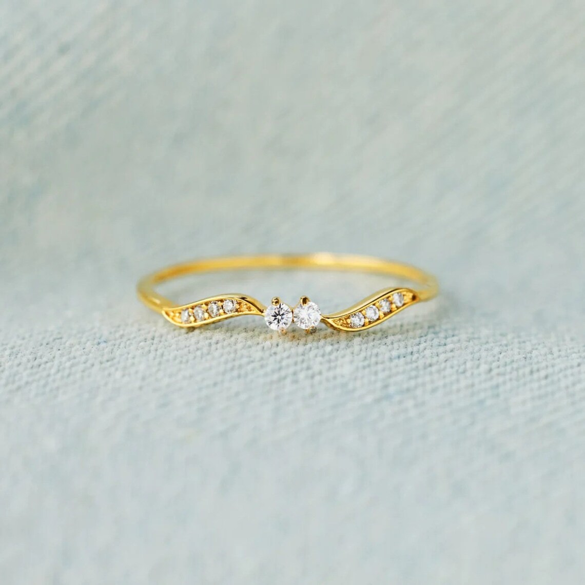 Self Reminder Minimalist Wave Ring high and Low Ring inspiration Gift ...