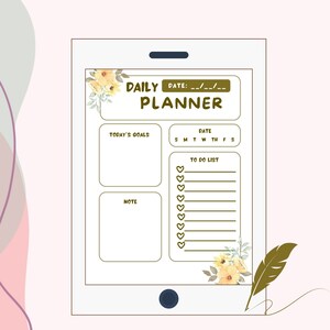 Daily Planner Printable , Purple Flowers Planner, to Do List, Template ...