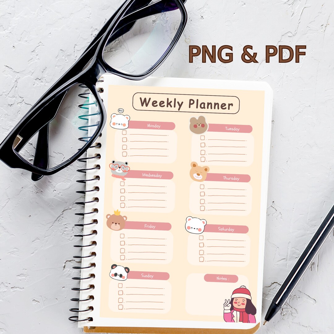 Weekly Planner Printable , Weekly Printable Planner Template, Printable ...