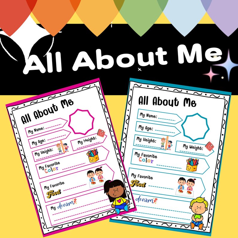All About Me Worksheet: Back to School Printable Activity (PDF) - Etsy