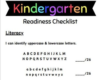 Kindergarten Readiness Checklist, Kindergarten Assessments, Ready for ...