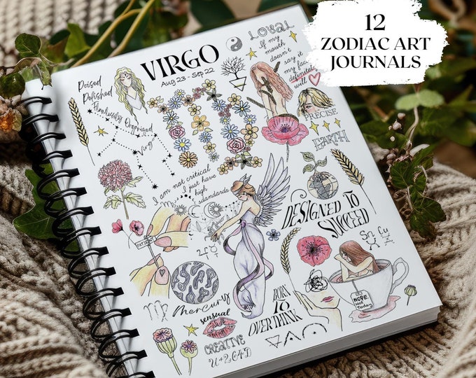 Capricorn Zodiac Spiral Notebook Gratitude Journal Astrology Notebook ...
