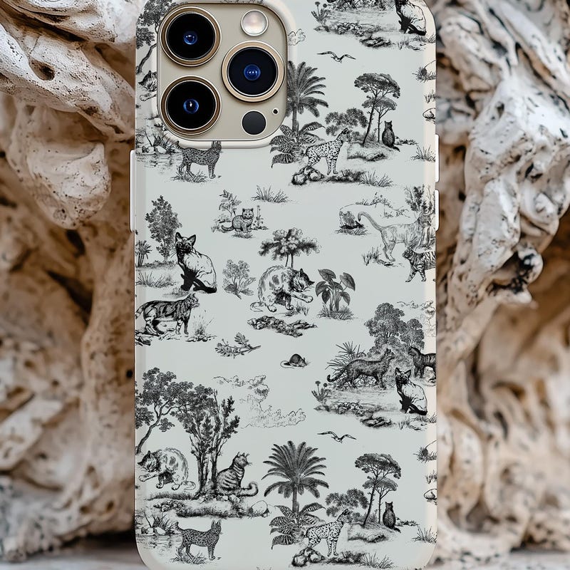 Toile Phone Case Cats - Etsy