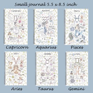 Zodiac Journal Spiral Notebook Astrology Diary Birthday Gift Yoga ...